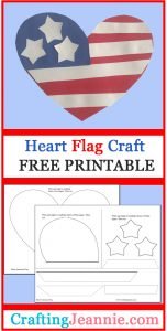 Heart American Flag Craft (Free Template) - Crafting Jeannie