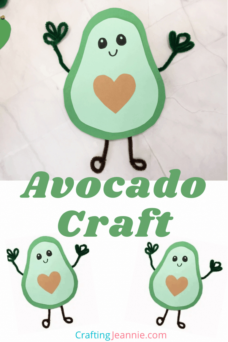 Cute Avocado Craft (Free Template) - Crafting Jeannie