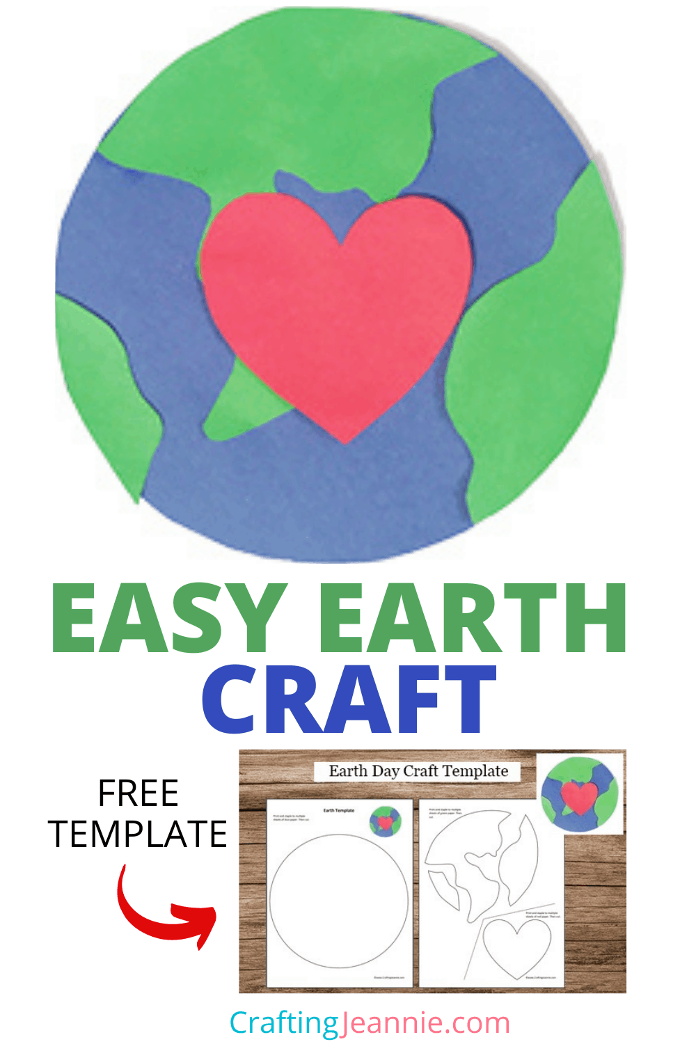Earth Day Craft (Free Printable) - Crafting Jeannie