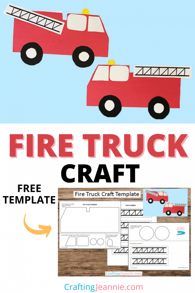 Fire Truck Craft (Free Template) - Crafting Jeannie