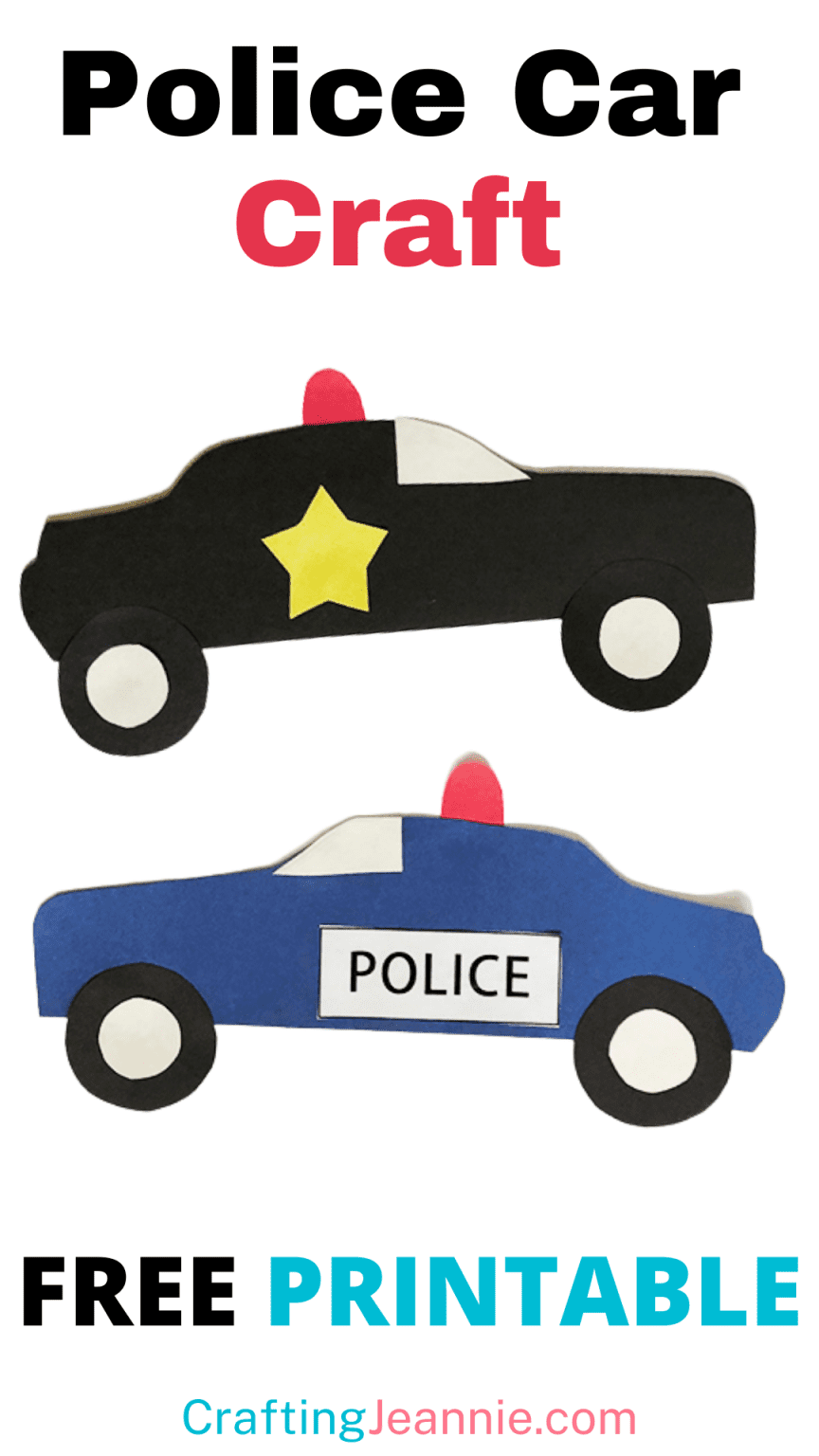Police Car Craft (Free Template) - Crafting Jeannie