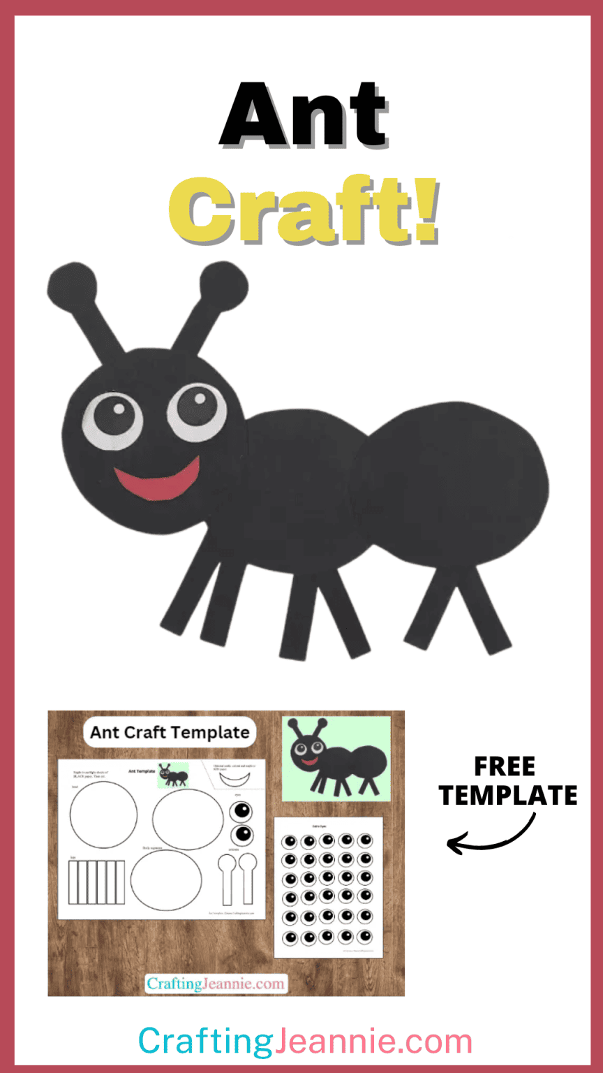 Ant Craft (Free Template) - Crafting Jeannie