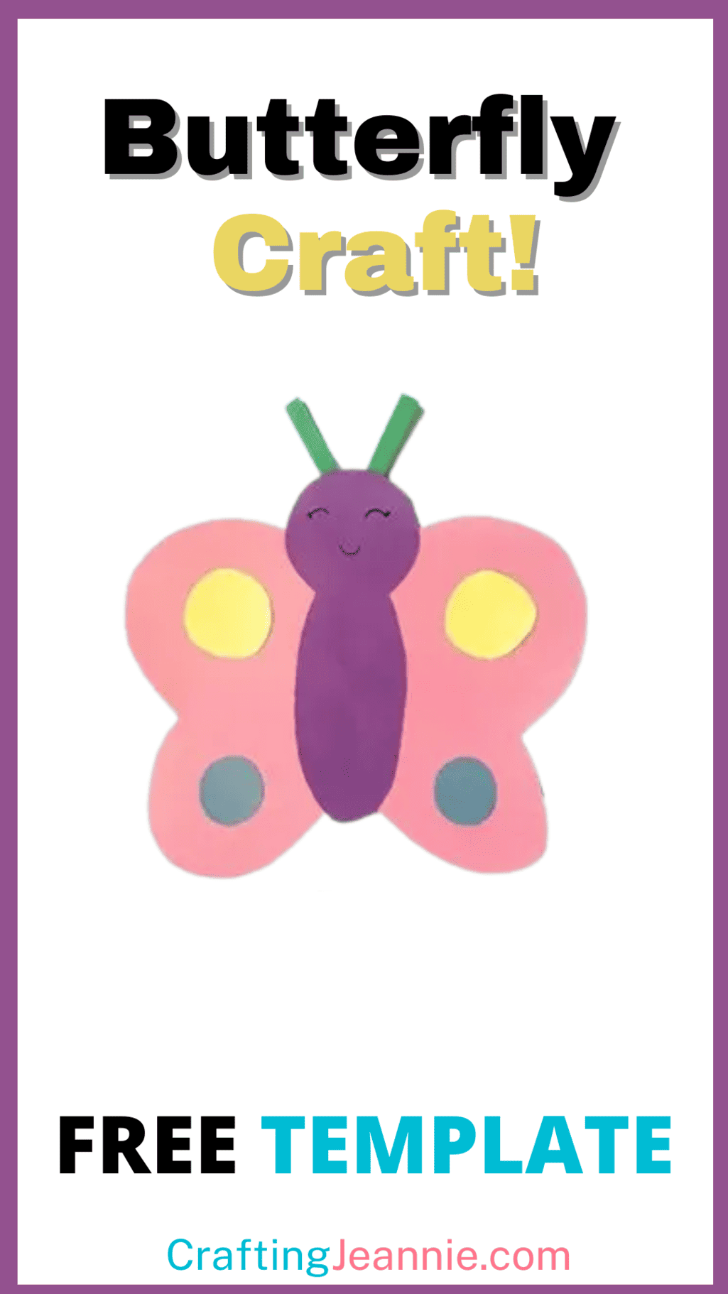 Paper Butterfly Craft (Free Template) - Crafting Jeannie