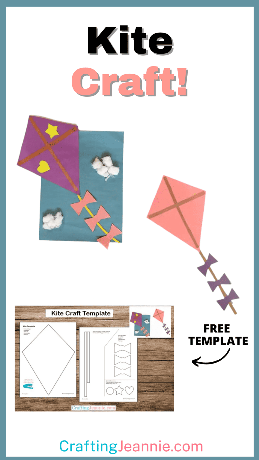 Kite Craft (Free Template) - Crafting Jeannie