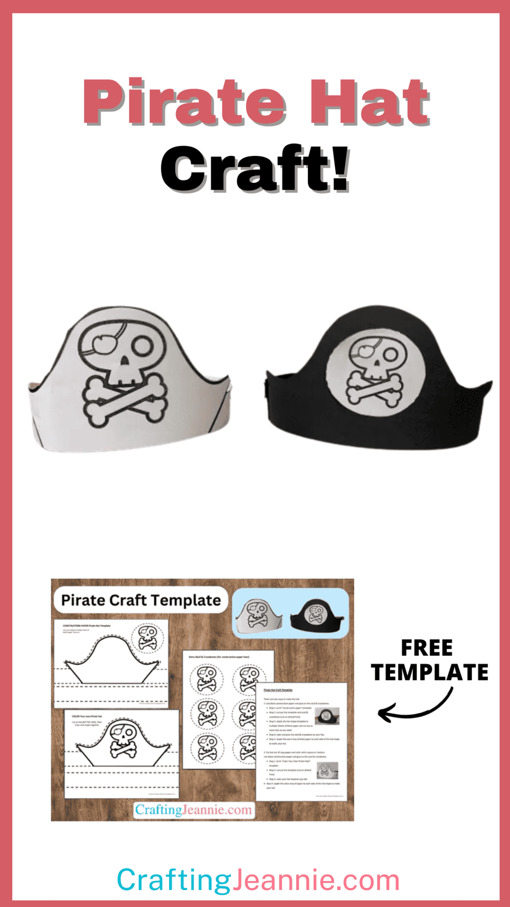 Pirate Hat Craft (Free Template) - Crafting Jeannie
