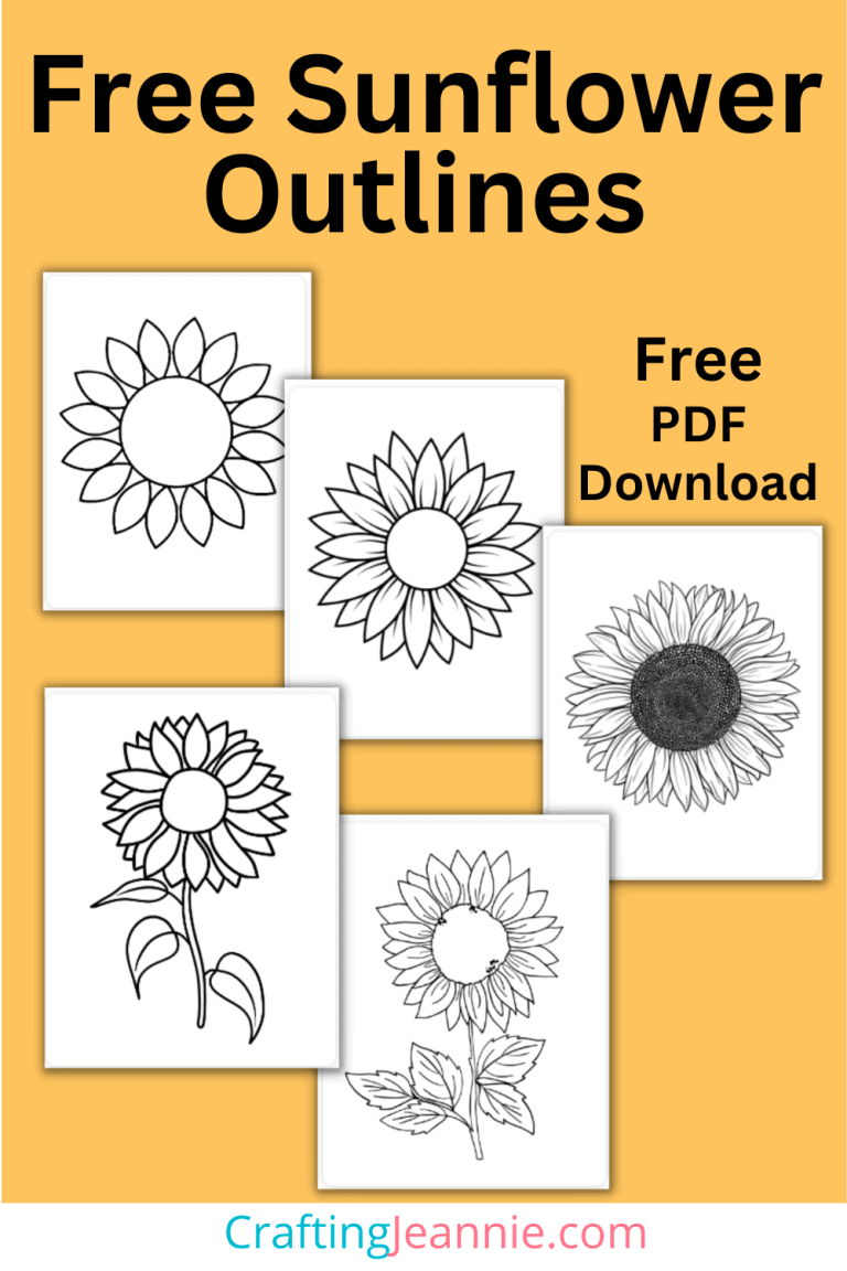 Sunflower Outline - Free PDF - Crafting Jeannie