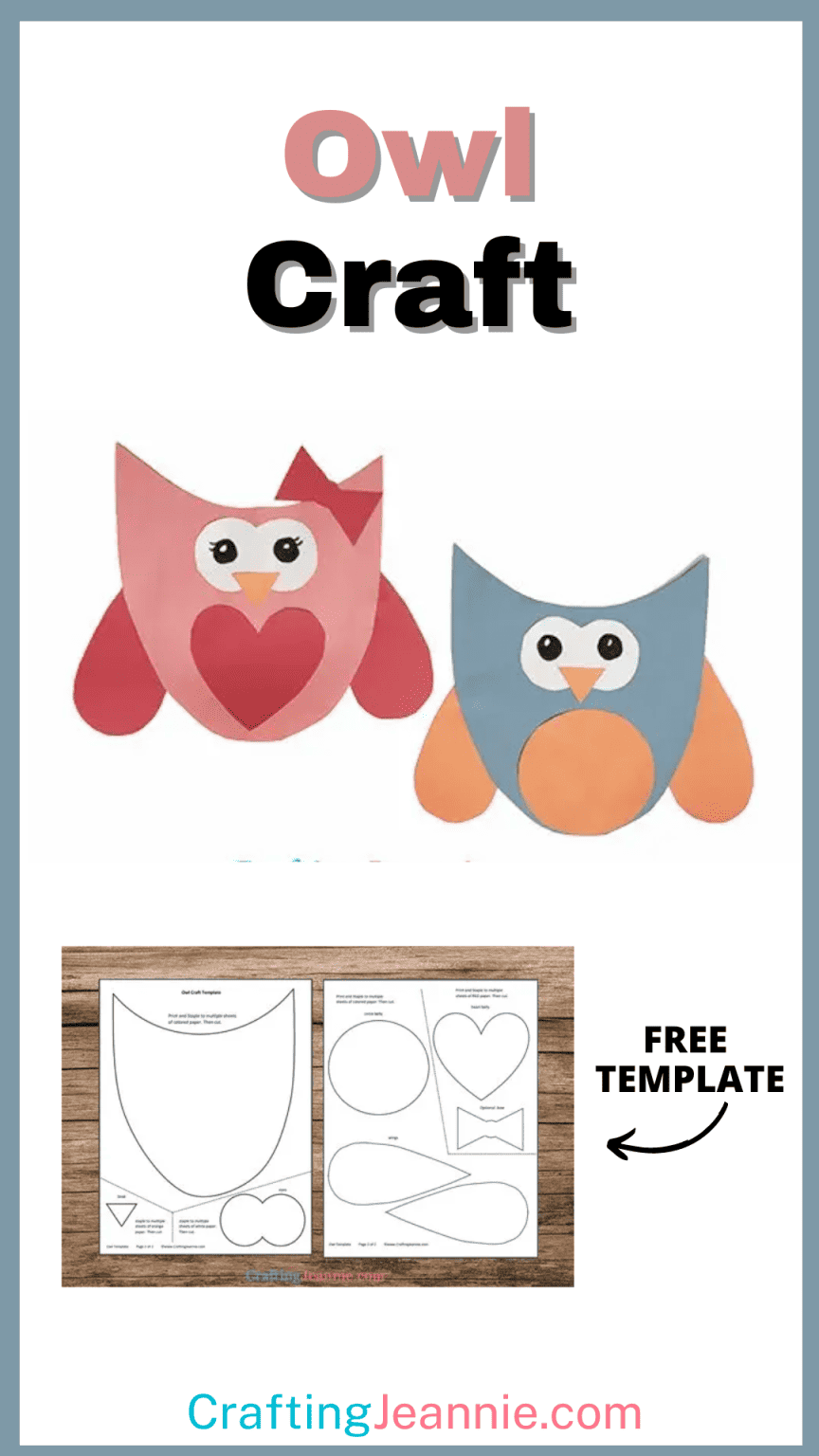 Owl Craft (Free Template) - Crafting Jeannie