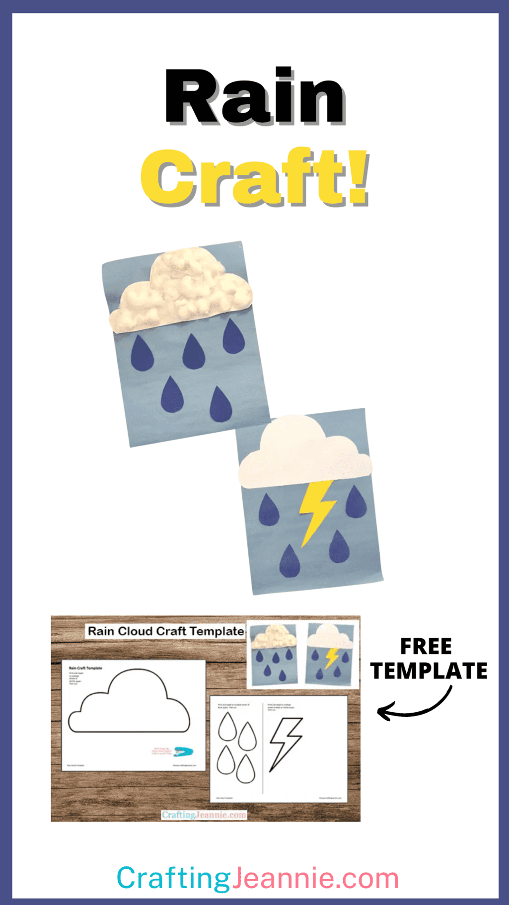Rain Craft (Free Template) - Crafting Jeannie