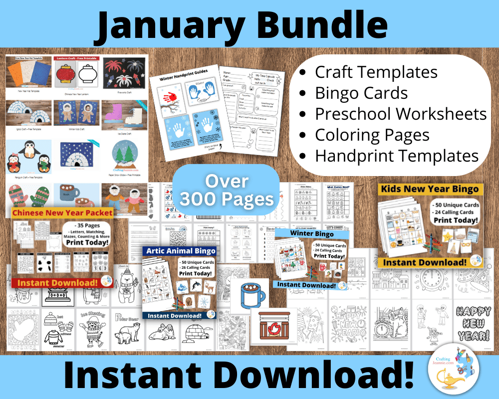 January Craft & Activity Bundle - Crafting Jeannie