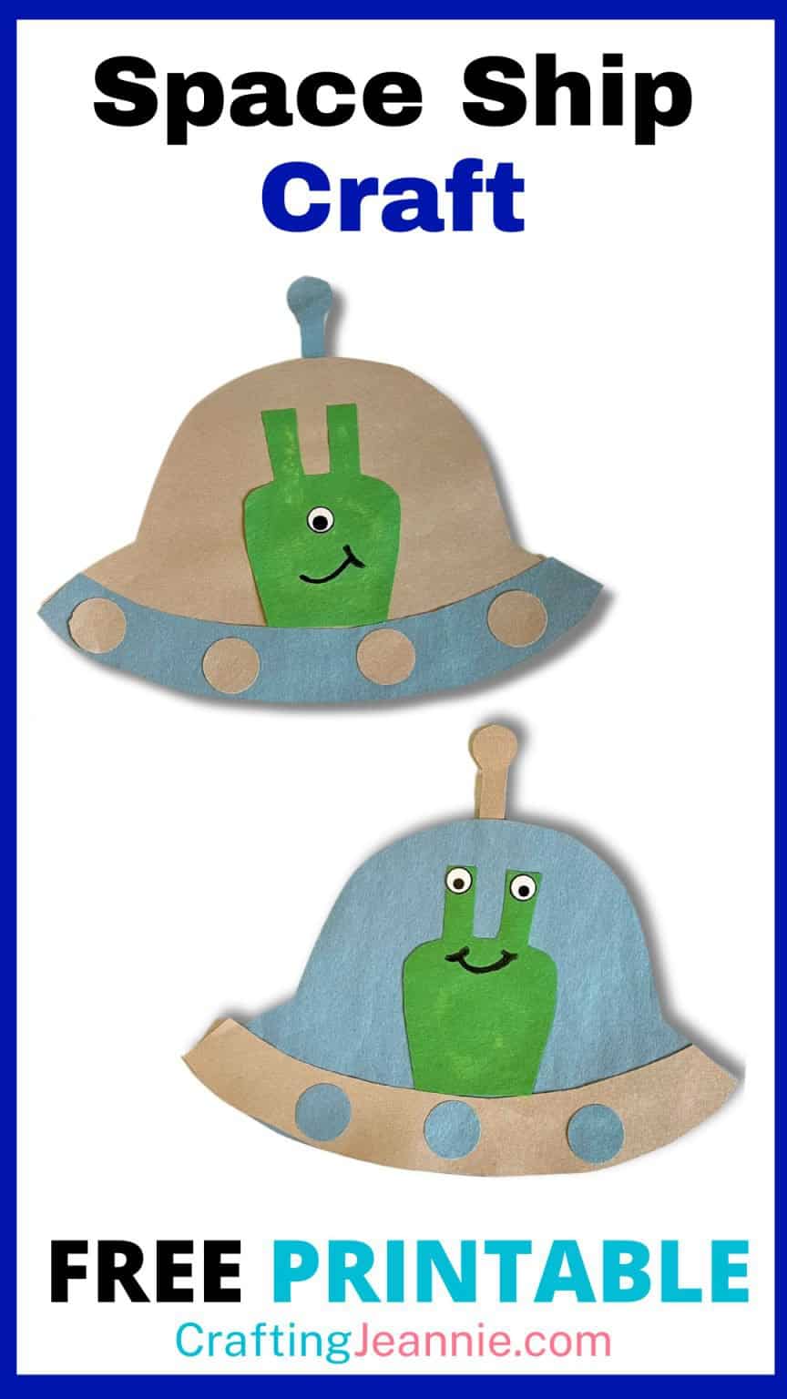 Preschool Spaceship Craft (Free Template) - Crafting Jeannie