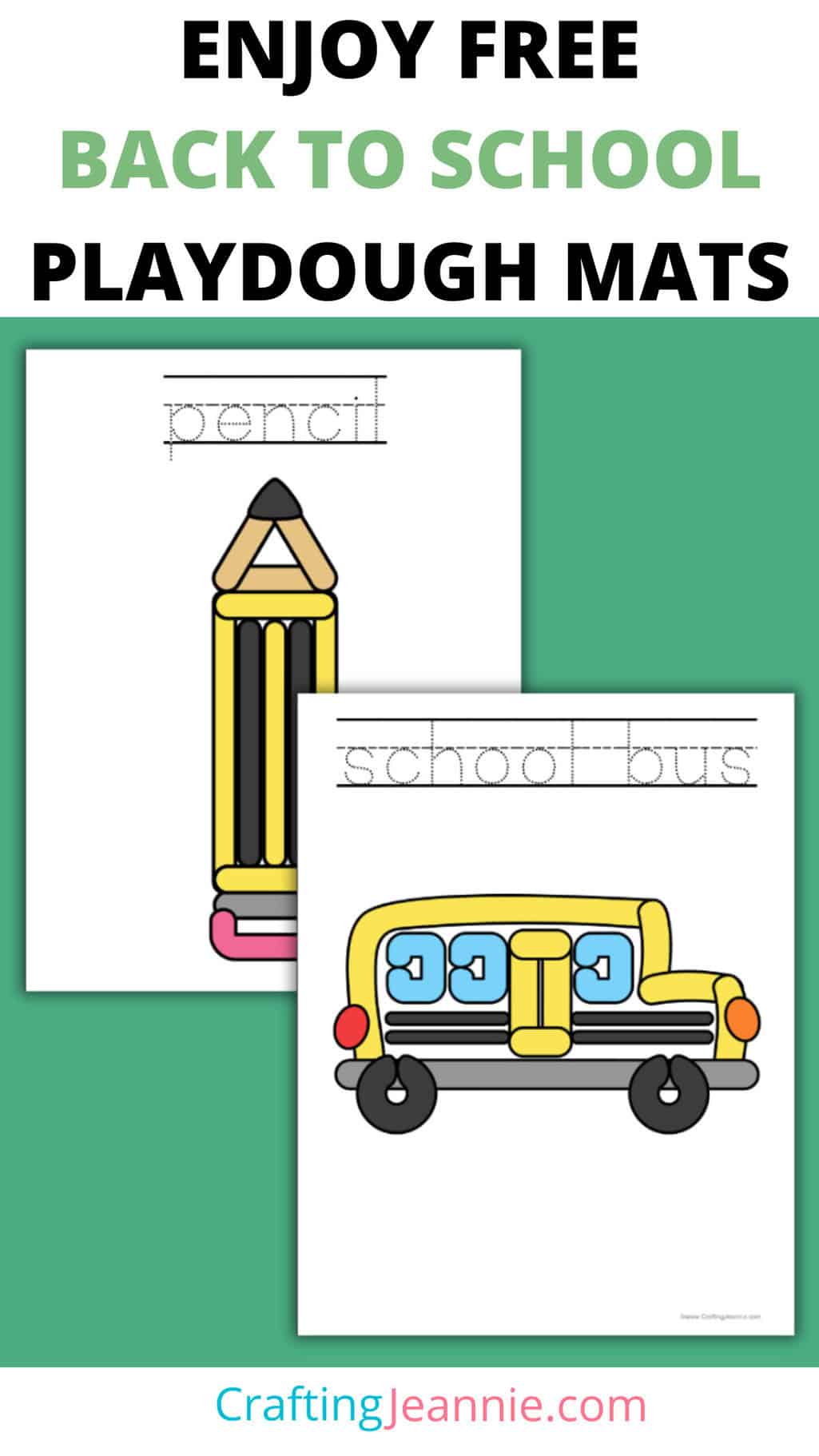 Back to School Playdough Mats - Free PDF - Crafting Jeannie