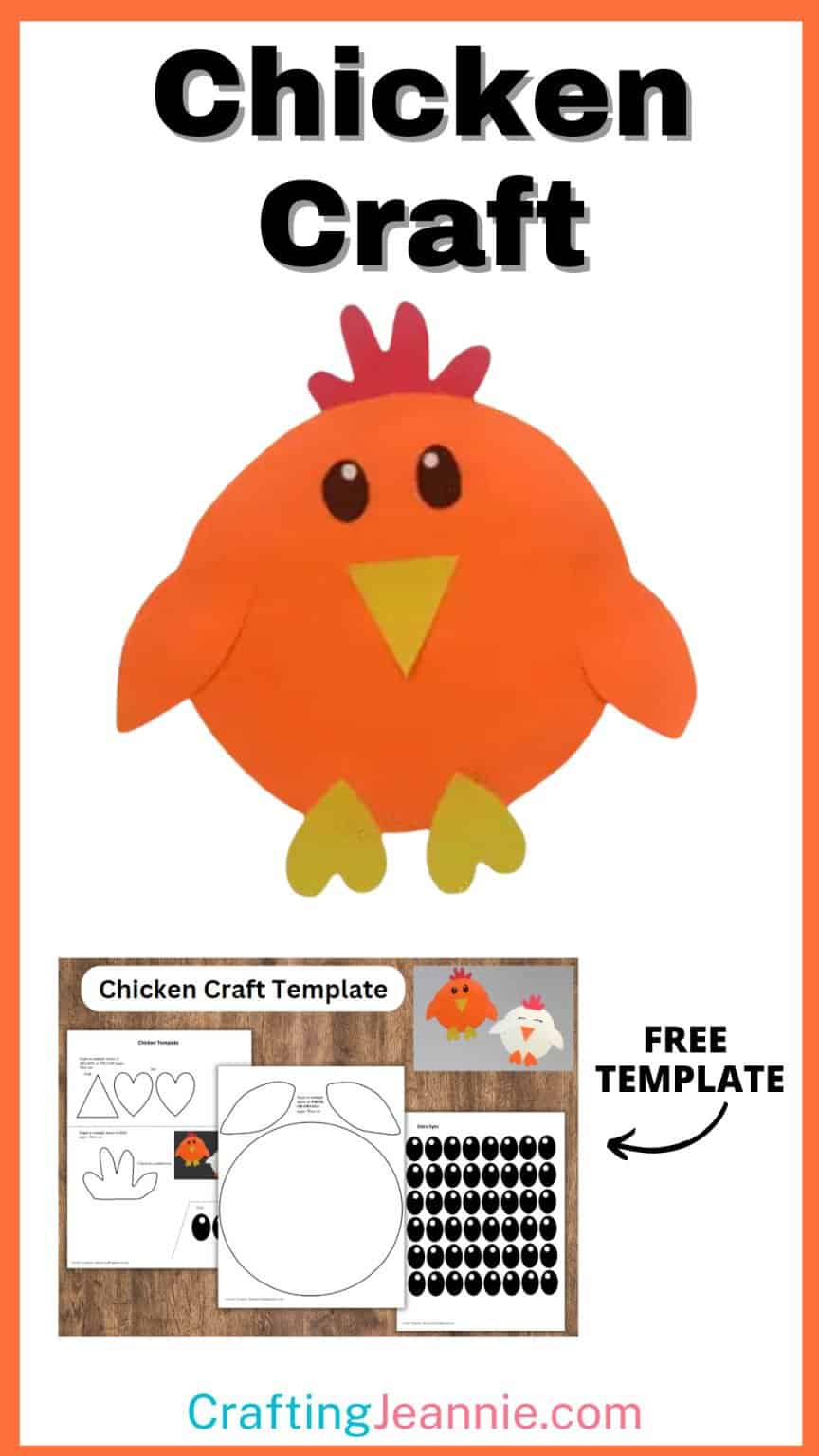 Chicken Craft (Free Template) - Crafting Jeannie