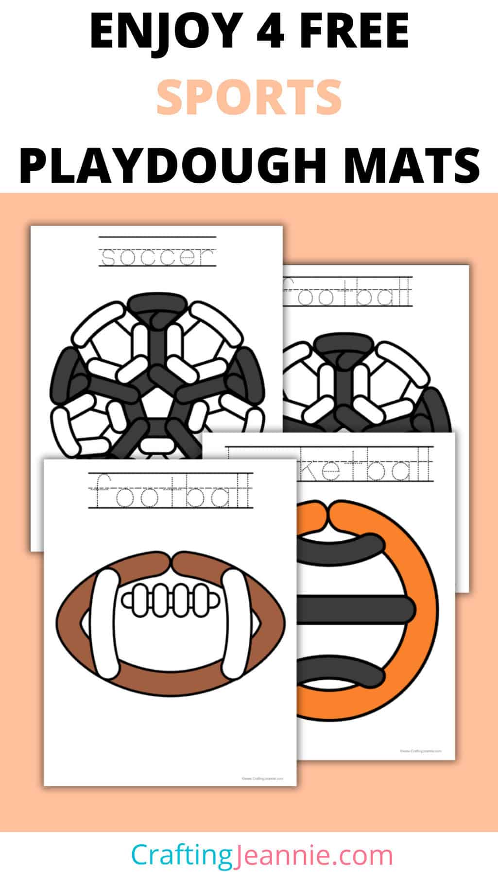 Sports Playdough Mats - Free PDF - Crafting Jeannie