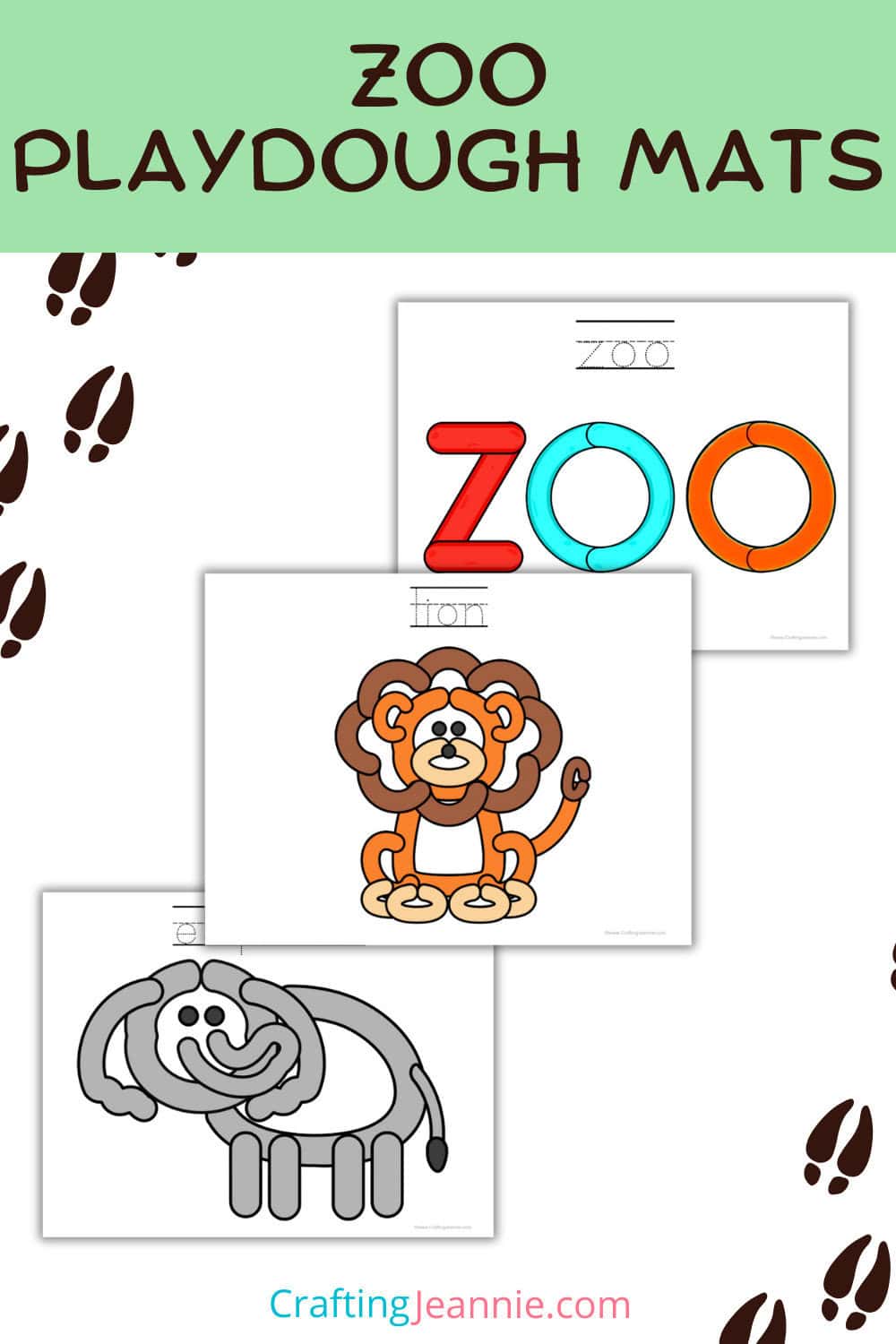 Zoo Playdough Mats - Free PDF - Crafting Jeannie