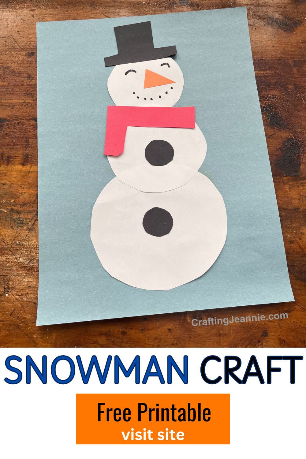 Snowman Craft (Free Template) - Crafting Jeannie