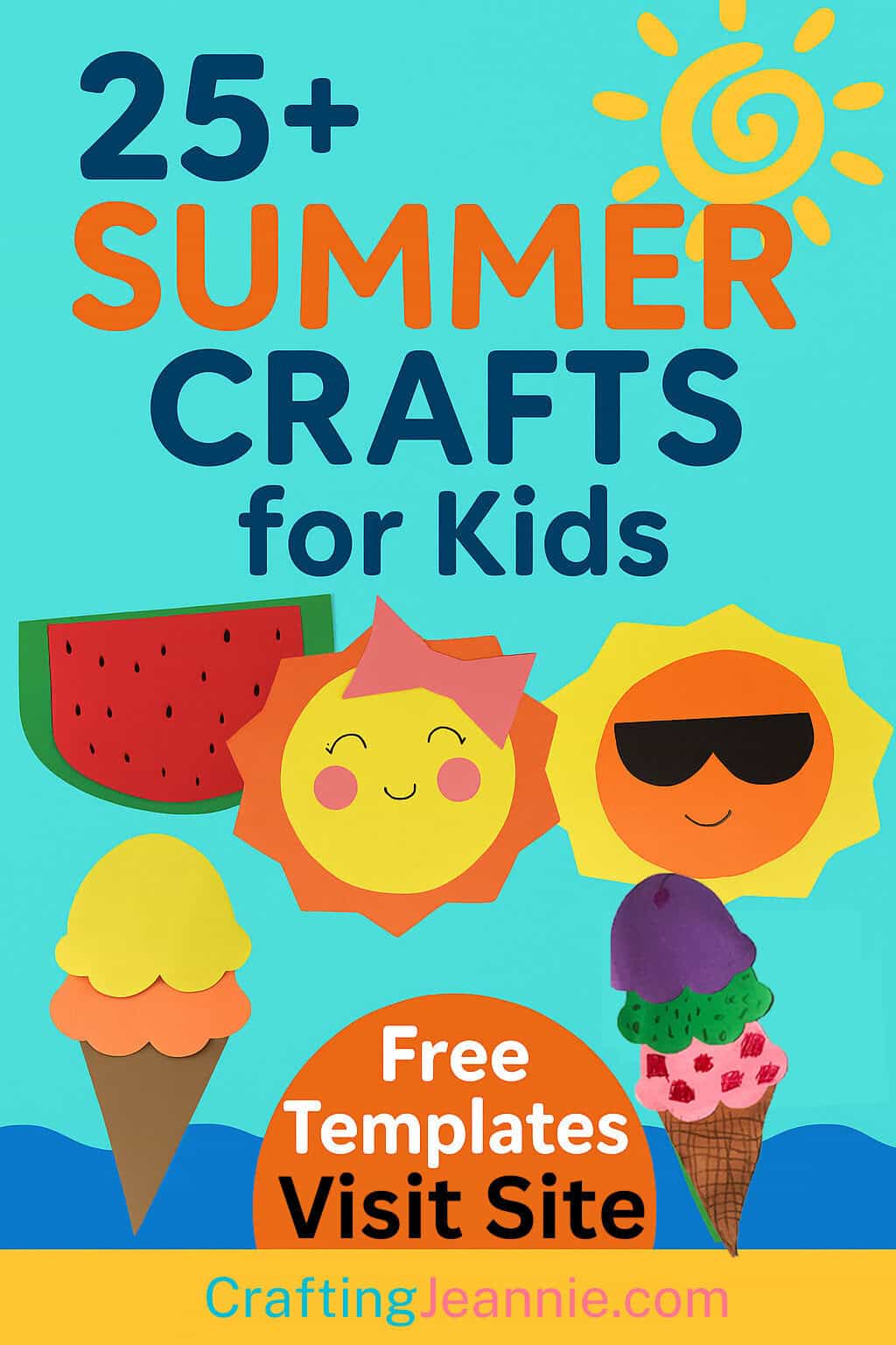 20+ Summer Crafts for Kids (Free Templates) - Crafting Jeannie