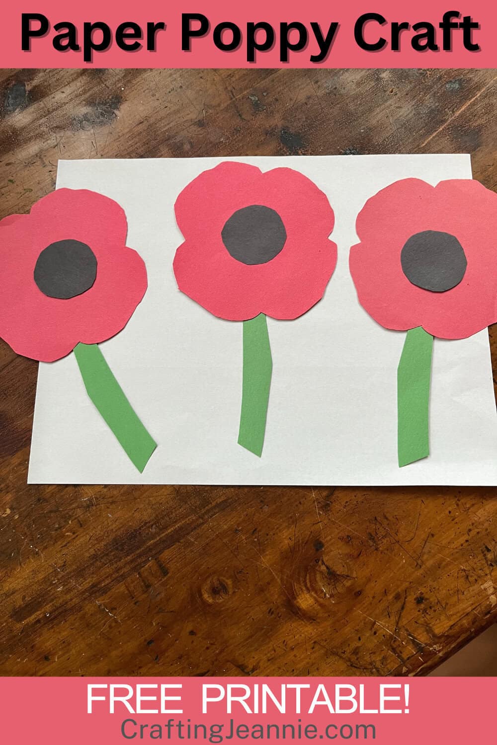 Poppy Craft (Free Template) - Crafting Jeannie
