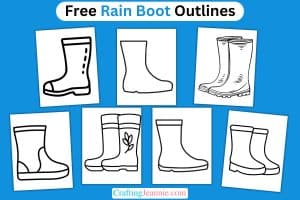 Rain Boots Outline - Free PDF - Crafting Jeannie