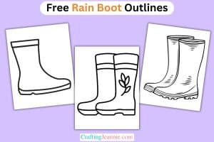 Rain Boots Outline - Free PDF - Crafting Jeannie