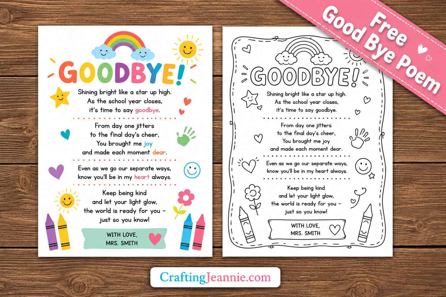 End of Year Poem Printable (FREE PDF) for Preschool & Kindergarten ...